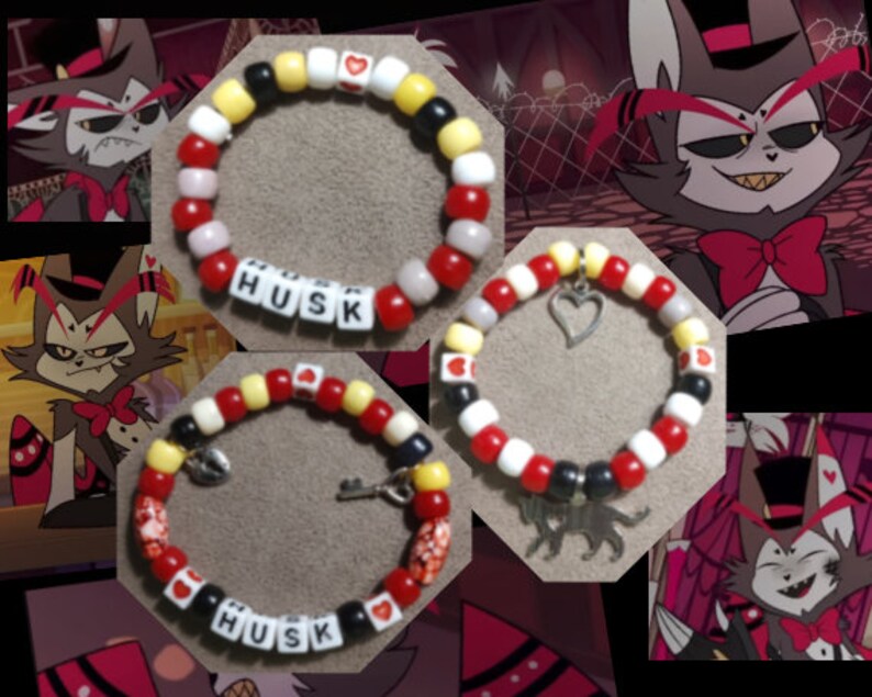 Husk/husker Hazbin Hotel Kandi Bracelet Beads & Charms - Etsy
