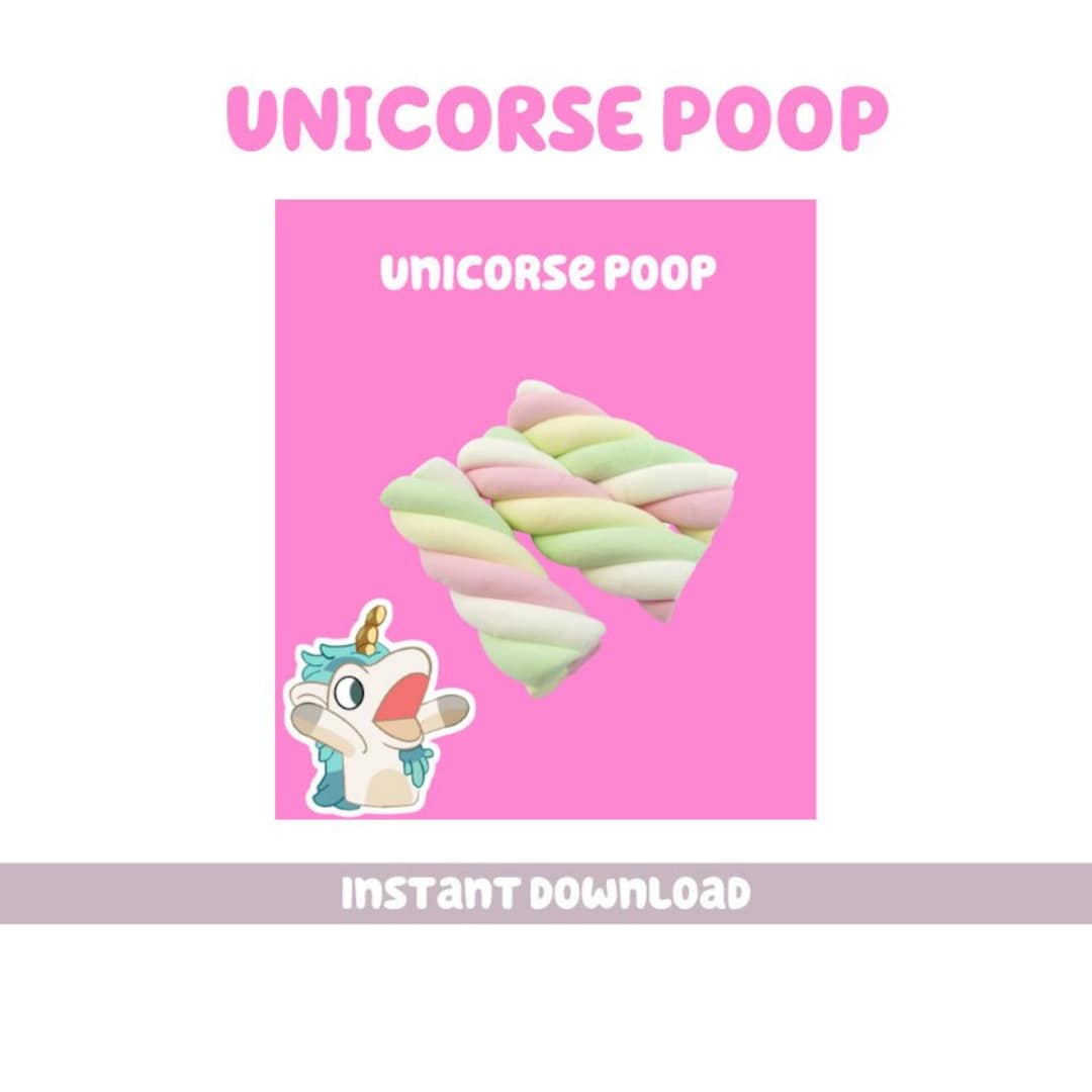 Bluey Pink Party Favors Unicorse Poop Digital Download - Etsy