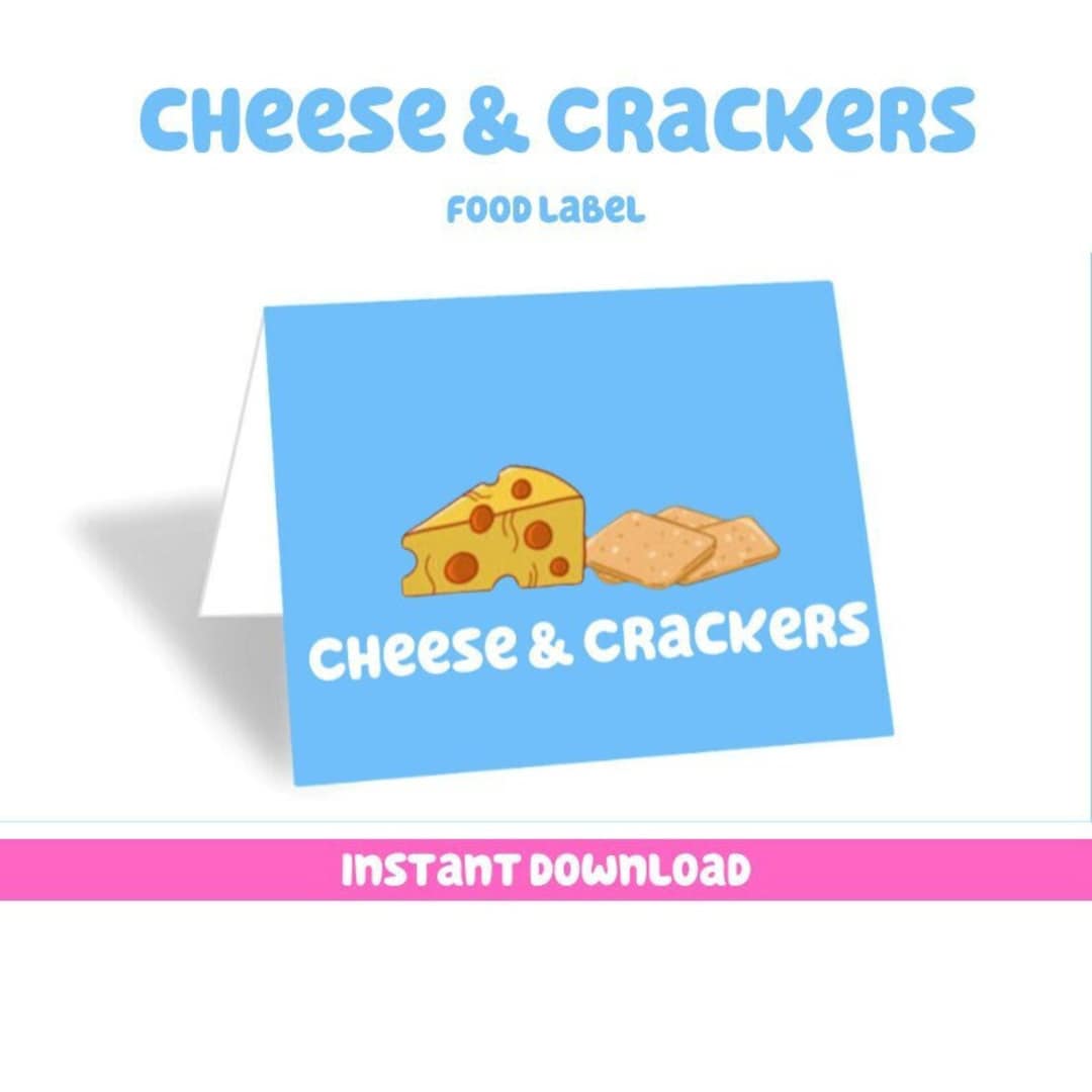 Bluey Party Favors Cheese and Crackers Food Tent Digital Download - Etsy