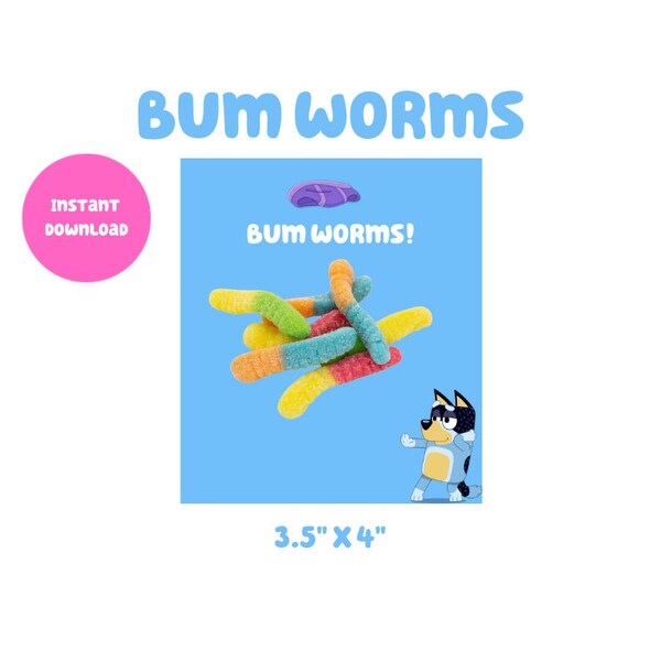 Bluey Bum Worms Svg - Etsy