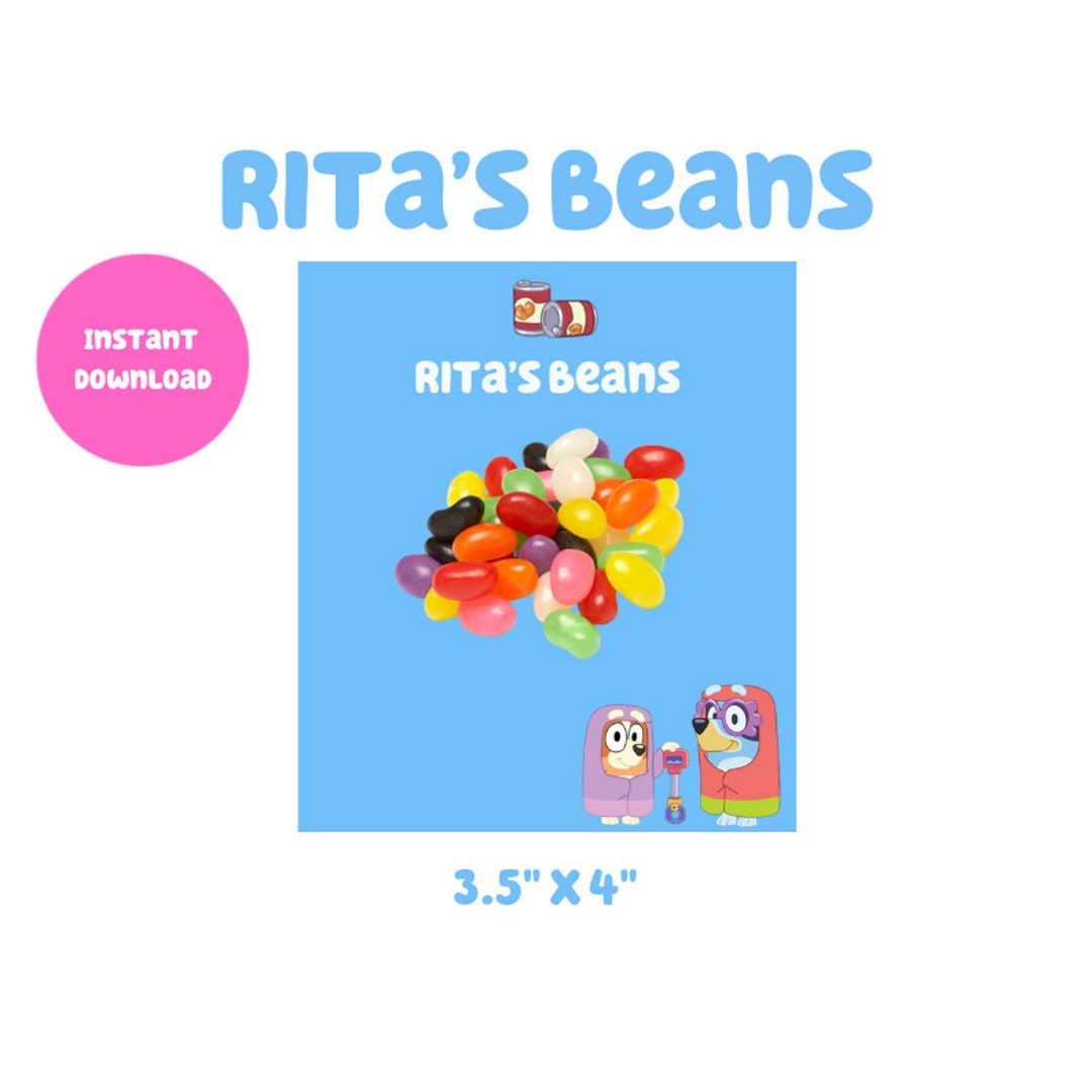 Bluey Party Favors Rita's Beans Digital Download - Etsy