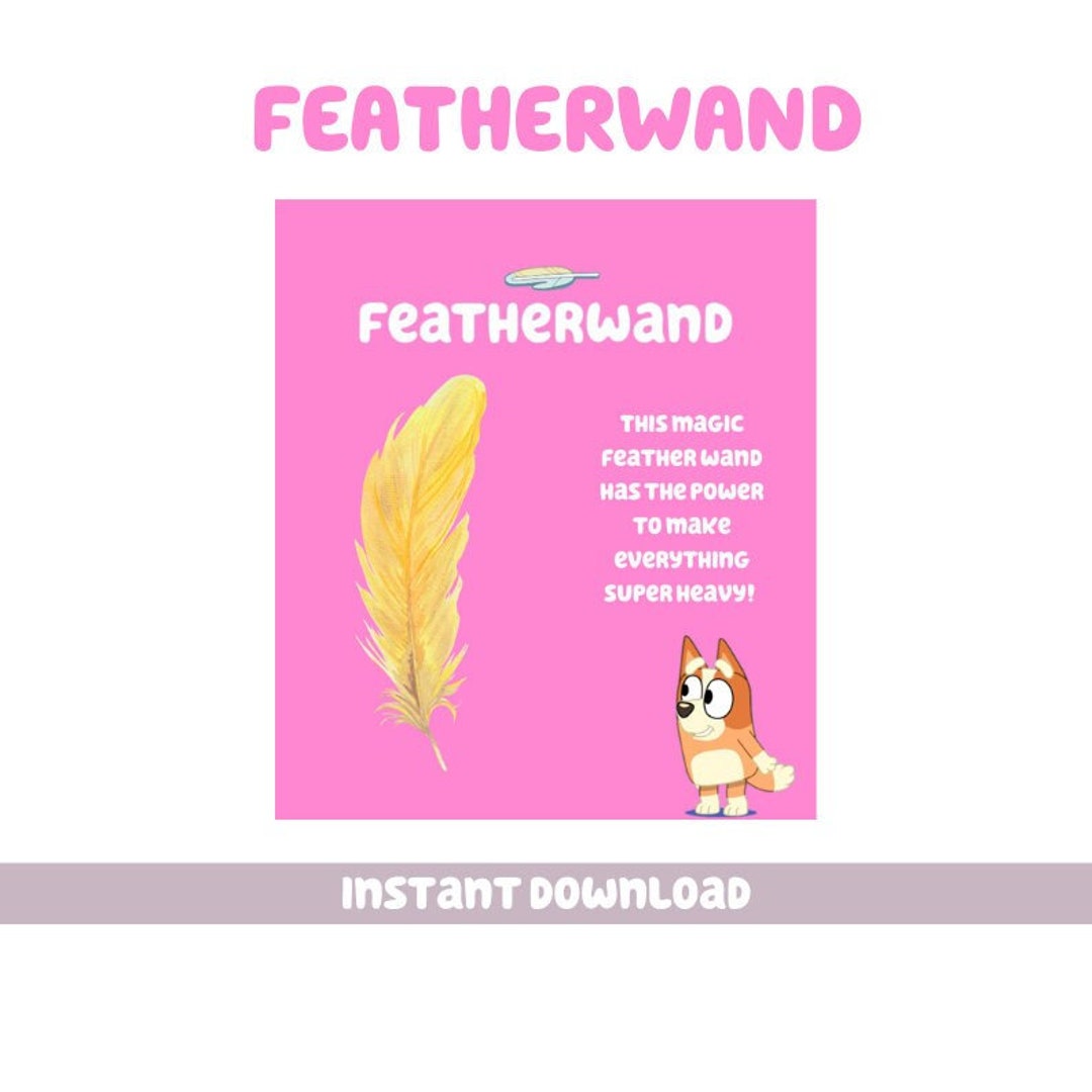 Bluey Pink Party Favors Featherwand Digital Download - Etsy