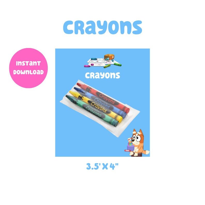 Bluey Party Favors Crayons Digital Download - Etsy