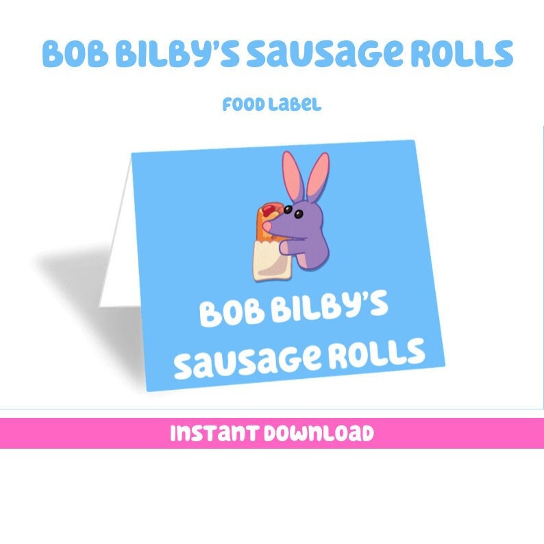 Bluey Party Favors Bob Bilbys' Sausage Rolls Food Tent - Etsy