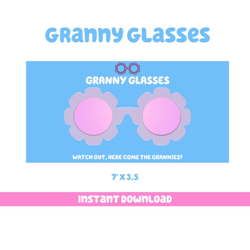 Bluey Party Favors Granny Glasses Etsy