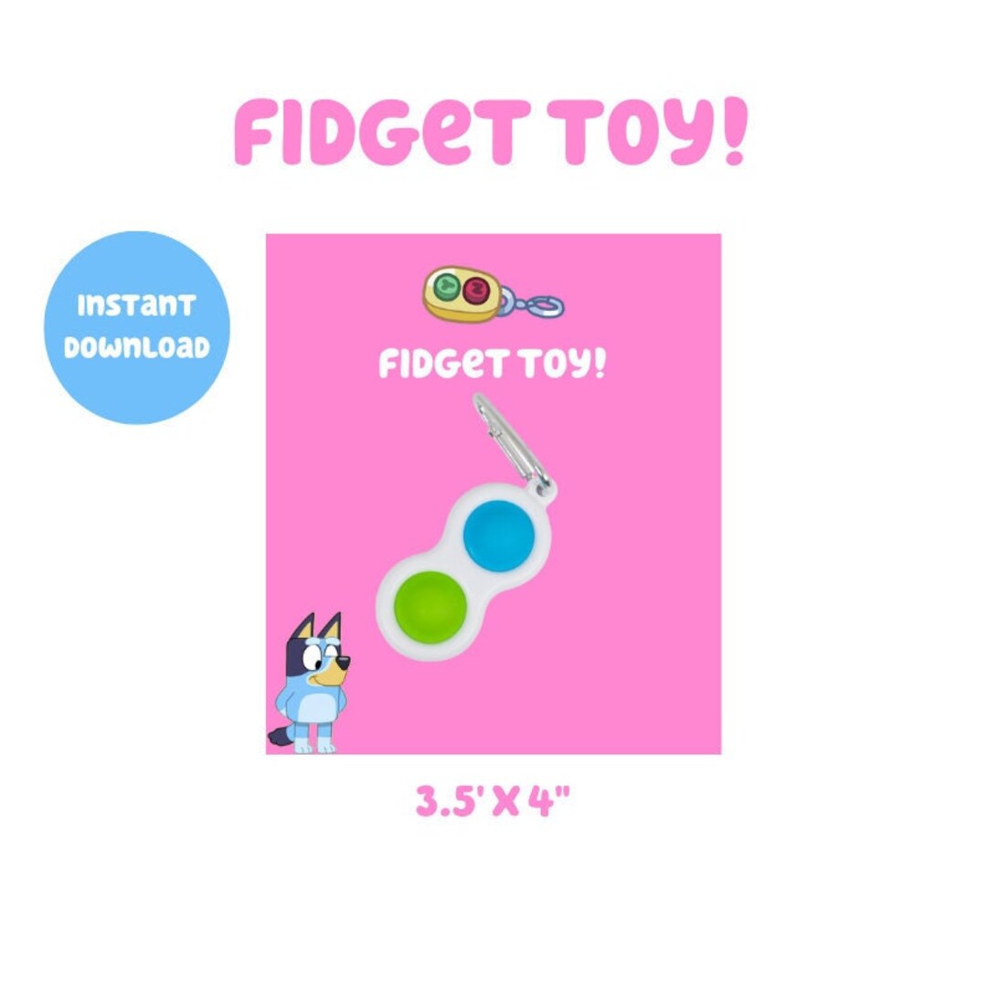 Bluey Party Favors Fidget Toy Pink Digital Download - Etsy