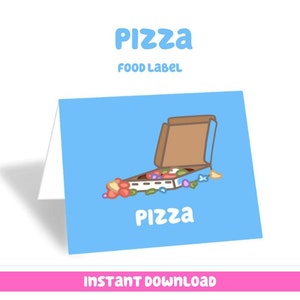 Bluey Party Favors Pizza Food Tent Digital Download - Etsy