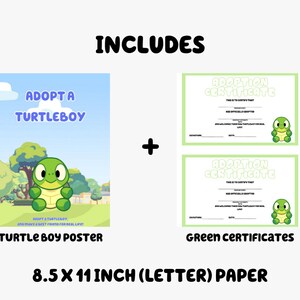 Bluey Party - Adopt a Turtleboy Download With Certificate Digital ...