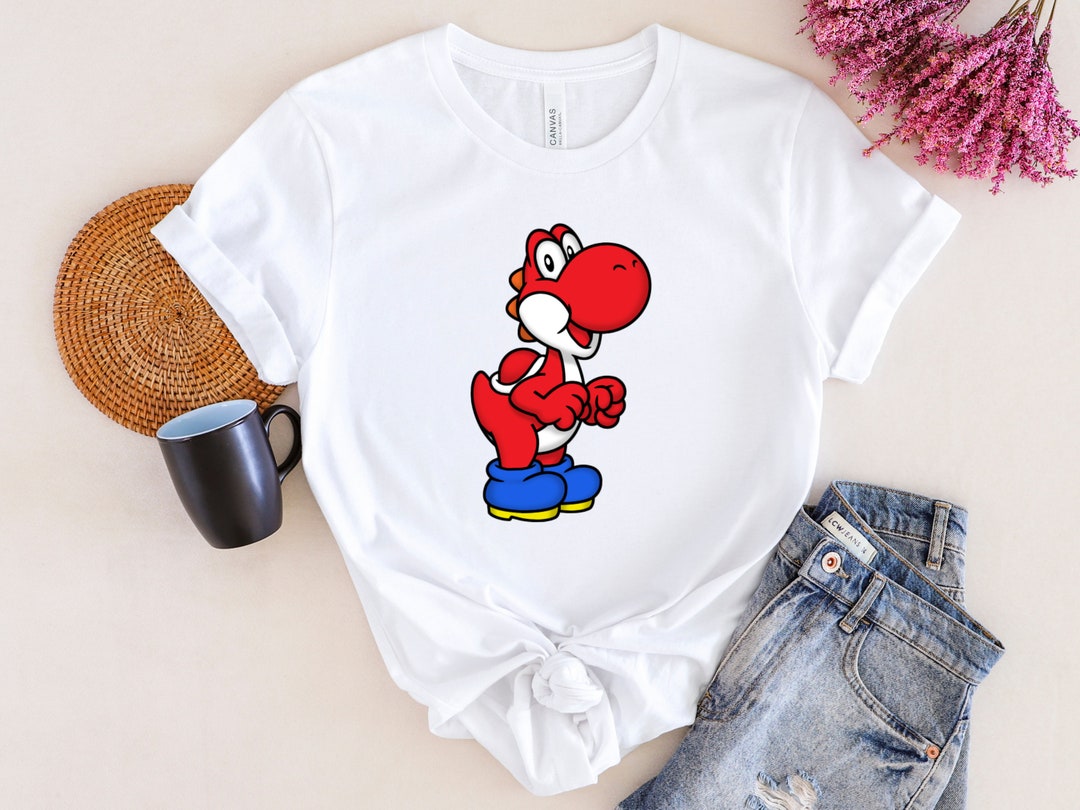 Super Mario Red Yoshi T-shirt, Super Mario Bros Red Yoshi Shirt, Fan ...