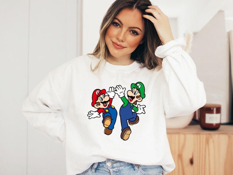 Mario And Luigi Sweatshirt Mario Hoodie Cute Mario And Luigi
