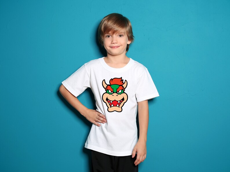 Bowser Head T-shirt, Super Mario T-shirt, Birthday Gift for Gamer ...