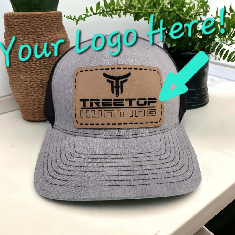 Custom Hat Patches With Heat Adhesive Backing | Leatherette | Laser Engraved Hat Patches ...