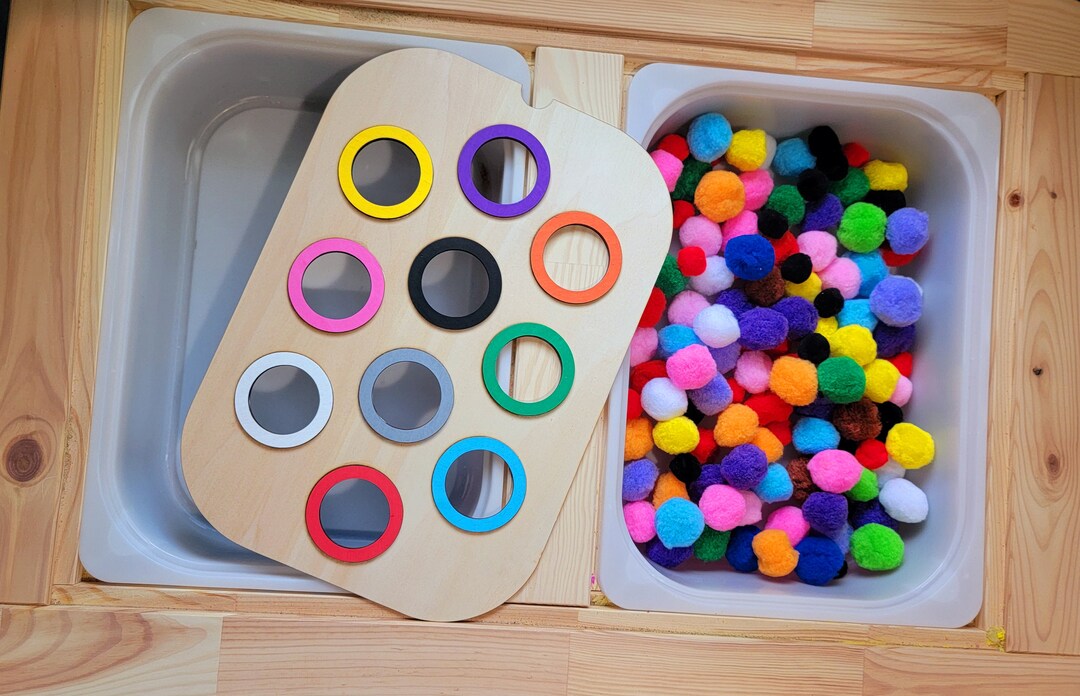 FLISAT Color Sorting Insert: Montessori Sensory Bin, IKEA Table - Etsy