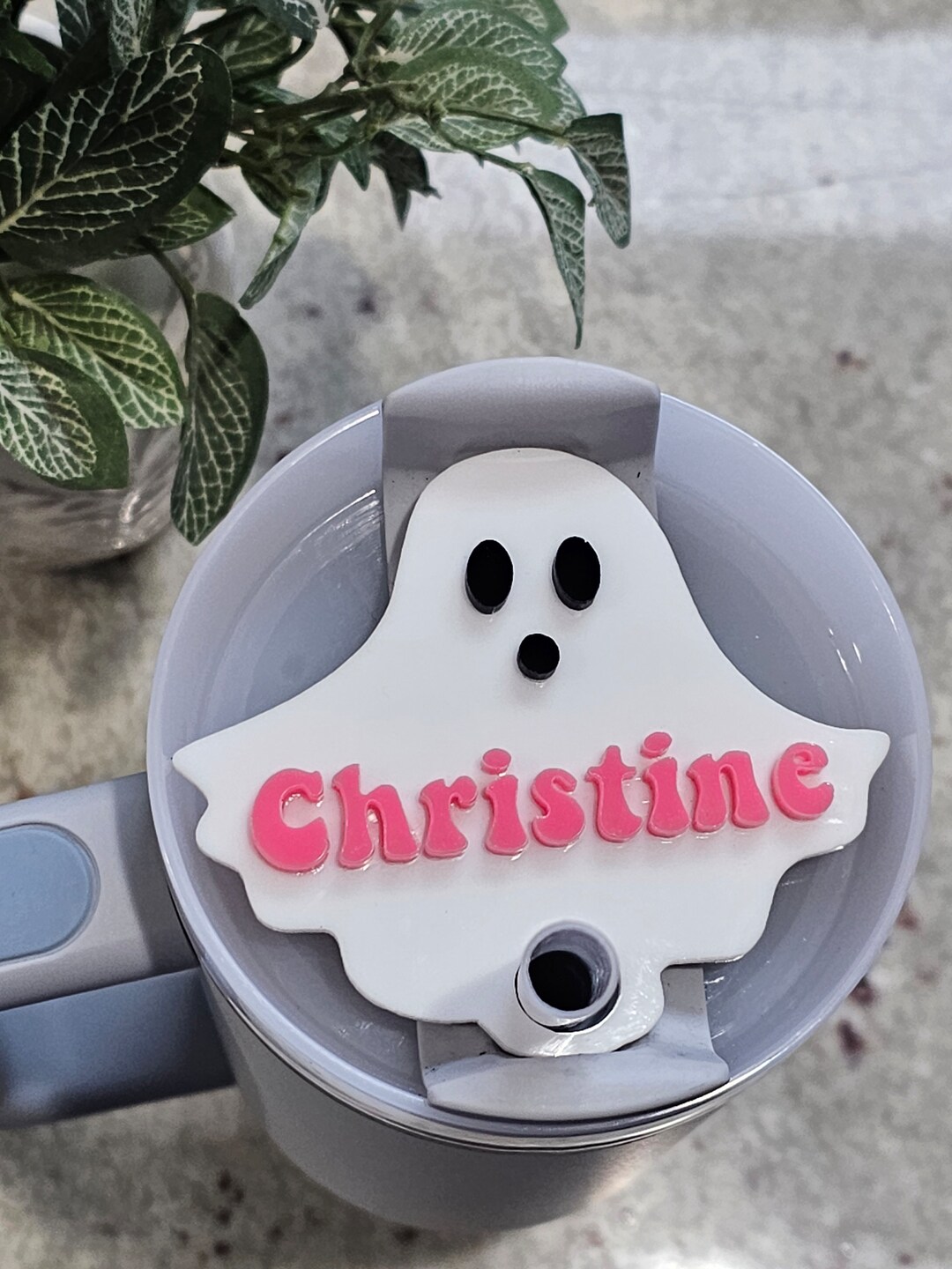 Ghost Name Tag Topper for Stanley H2.0 Tumbler: Halloween Acrylic Cup ...