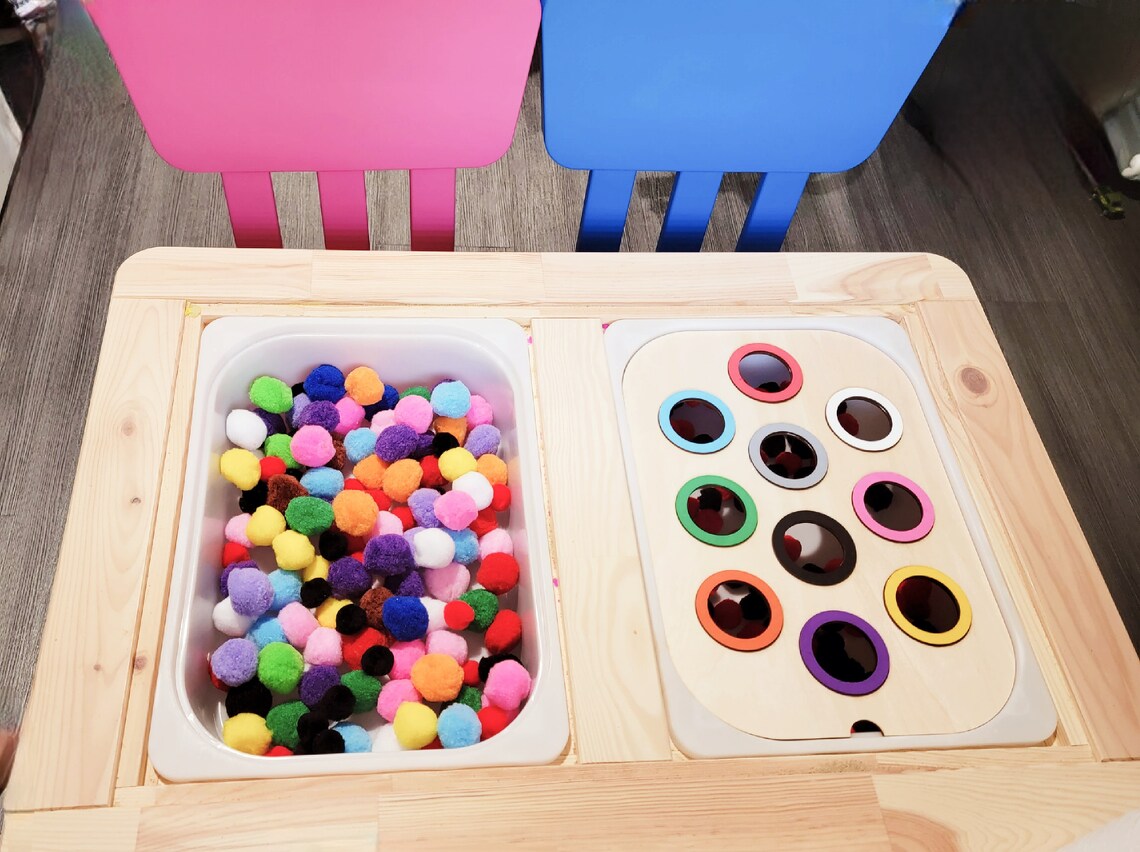 FLISAT Color Sorting Insert: Montessori Sensory Bin, IKEA Table - Etsy