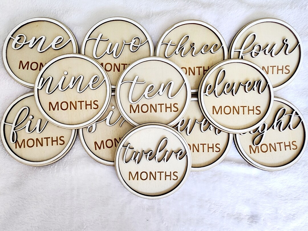 Wooden Monthly Milestone Markers | Newborn Milestone Signs | Month ...