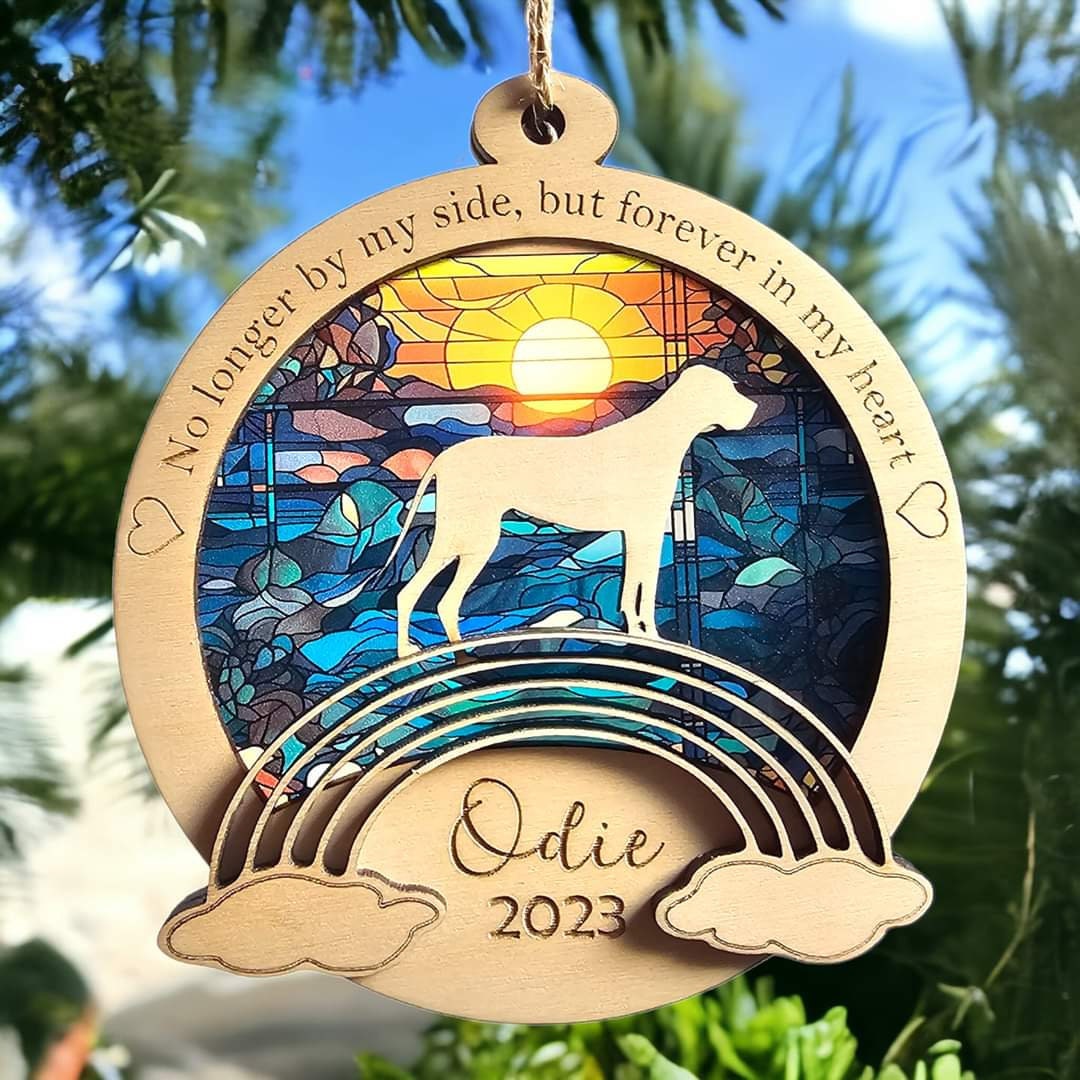 Rainbow Bridge Pet Memorial Ornament | Dog Image NOT INCLUDED in This ...