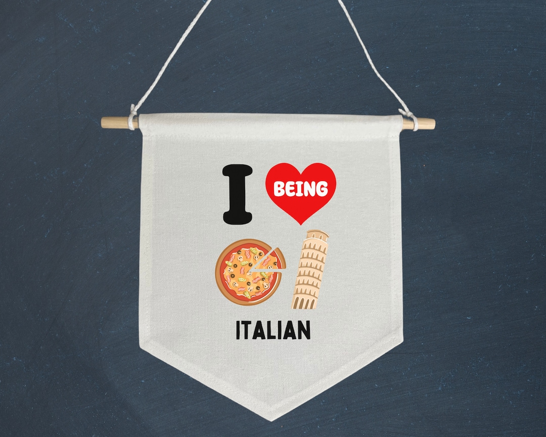 Italian Art Wall Banner Birthday Gift Room Decor Nursery Gift Pennant ...