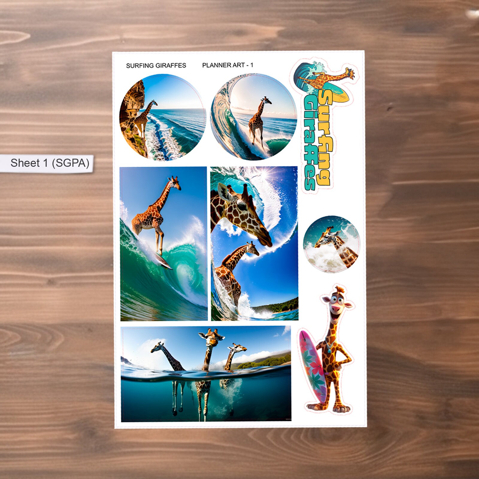 SURFING GIRAFFES Planner Art for Happy Planners Journals - Etsy