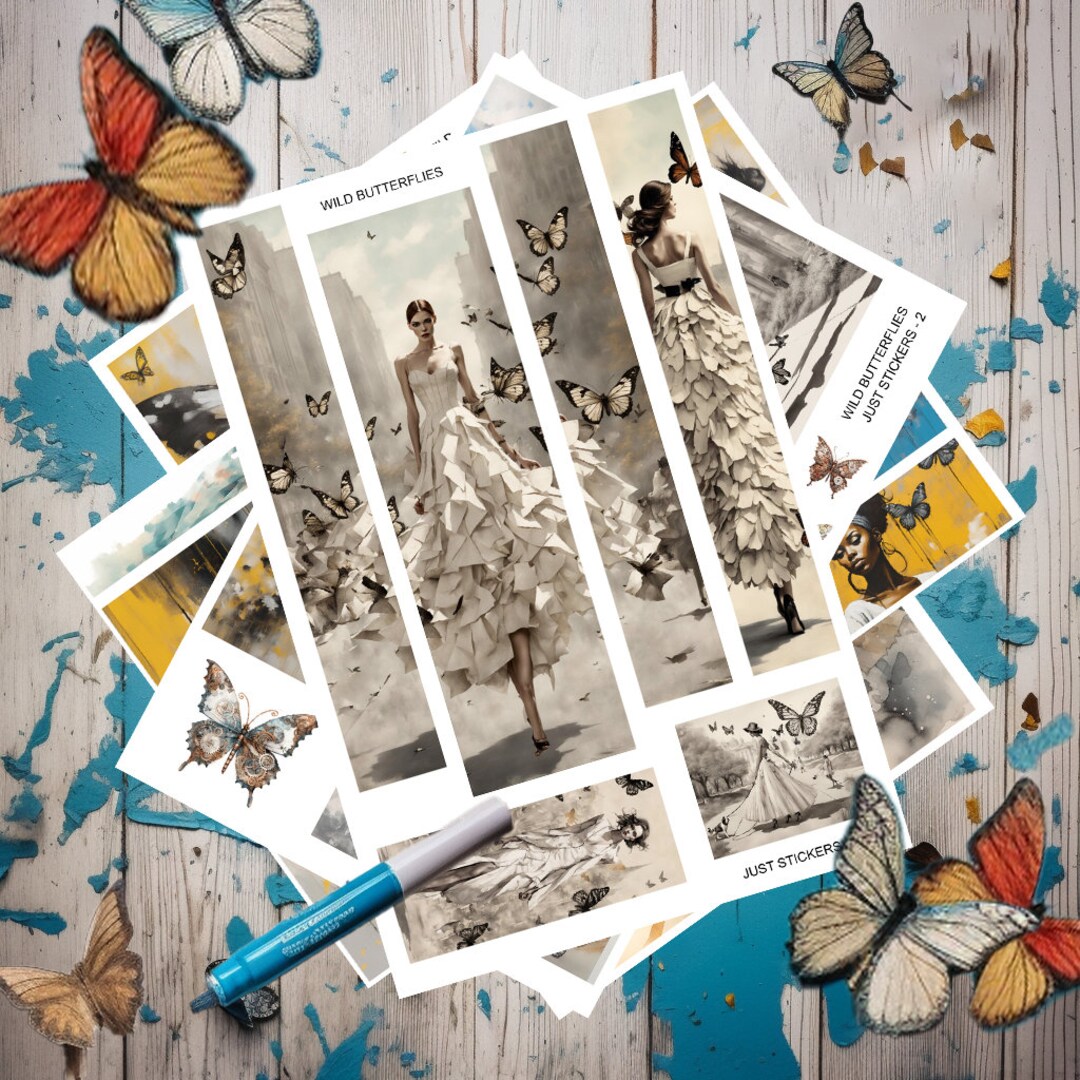 WILD BUTTERFLIES Just Stickers for Happy Planners, Journals, Scrapbooks ...