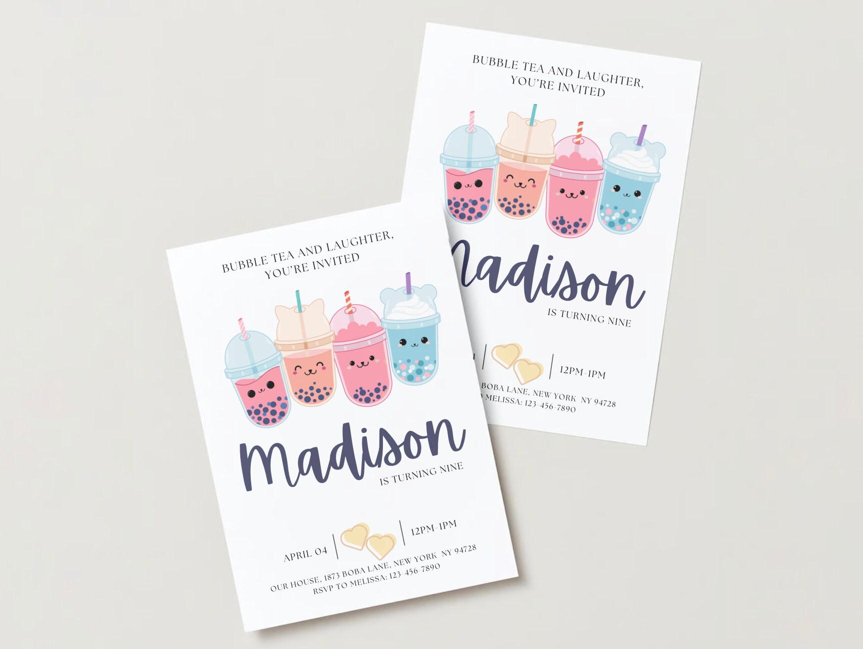 Bubble Tea and Laughter Boba Birthday Invitation Instant Download Self ...
