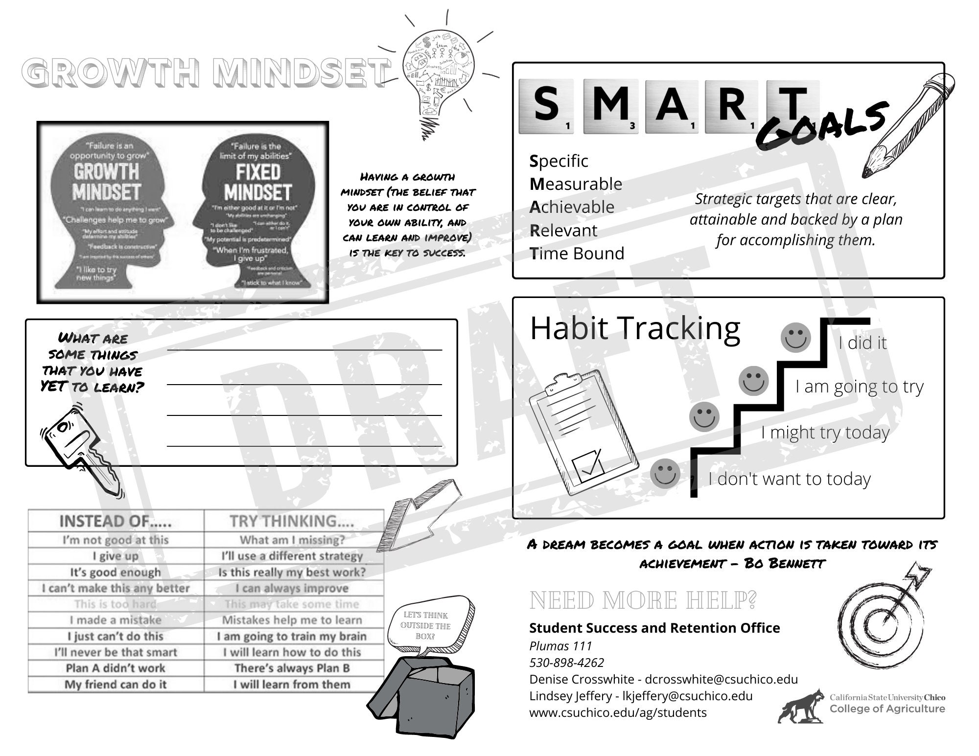 Goal Setting Handout for High School or College - Etsy