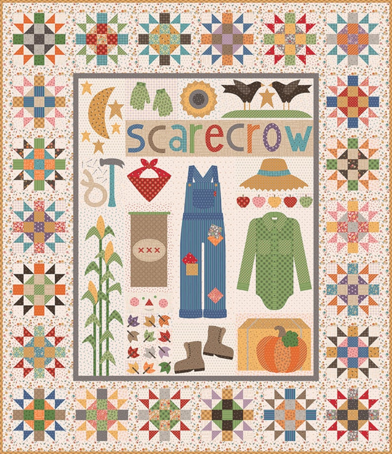 Scarecrow Quilt Kit – Autumn Fabric, 74" X 87", Lori Holt Design - Etsy