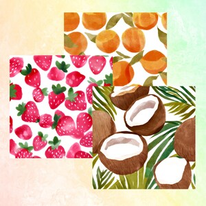 8 Digital Papers Fruit Themed Watercolor Scrapbook Craft Paper - Etsy