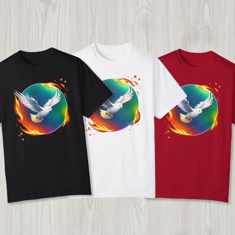 Holy Spirit Dove T-shirt: Pentecost Fire Design - Etsy