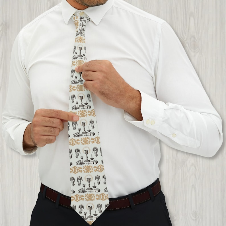 Catholic Sacrament Tie: Bread, Wine & Chalice Design - Etsy