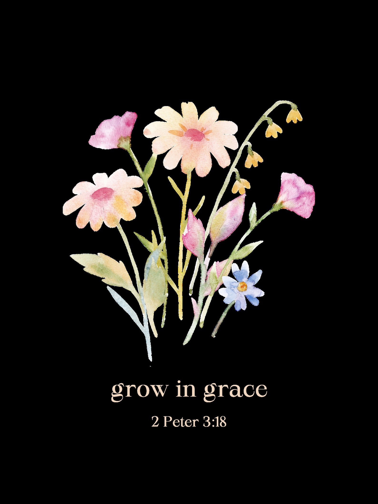 Grow in Grace Digital Download, Christian Art, Christian Poster ...