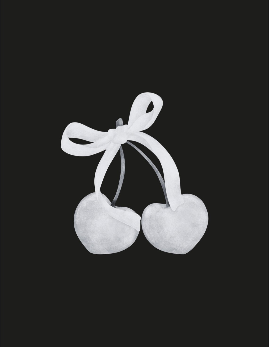 Coquette Poster, Black and White Cherry Poster, Printable Coquette Art ...