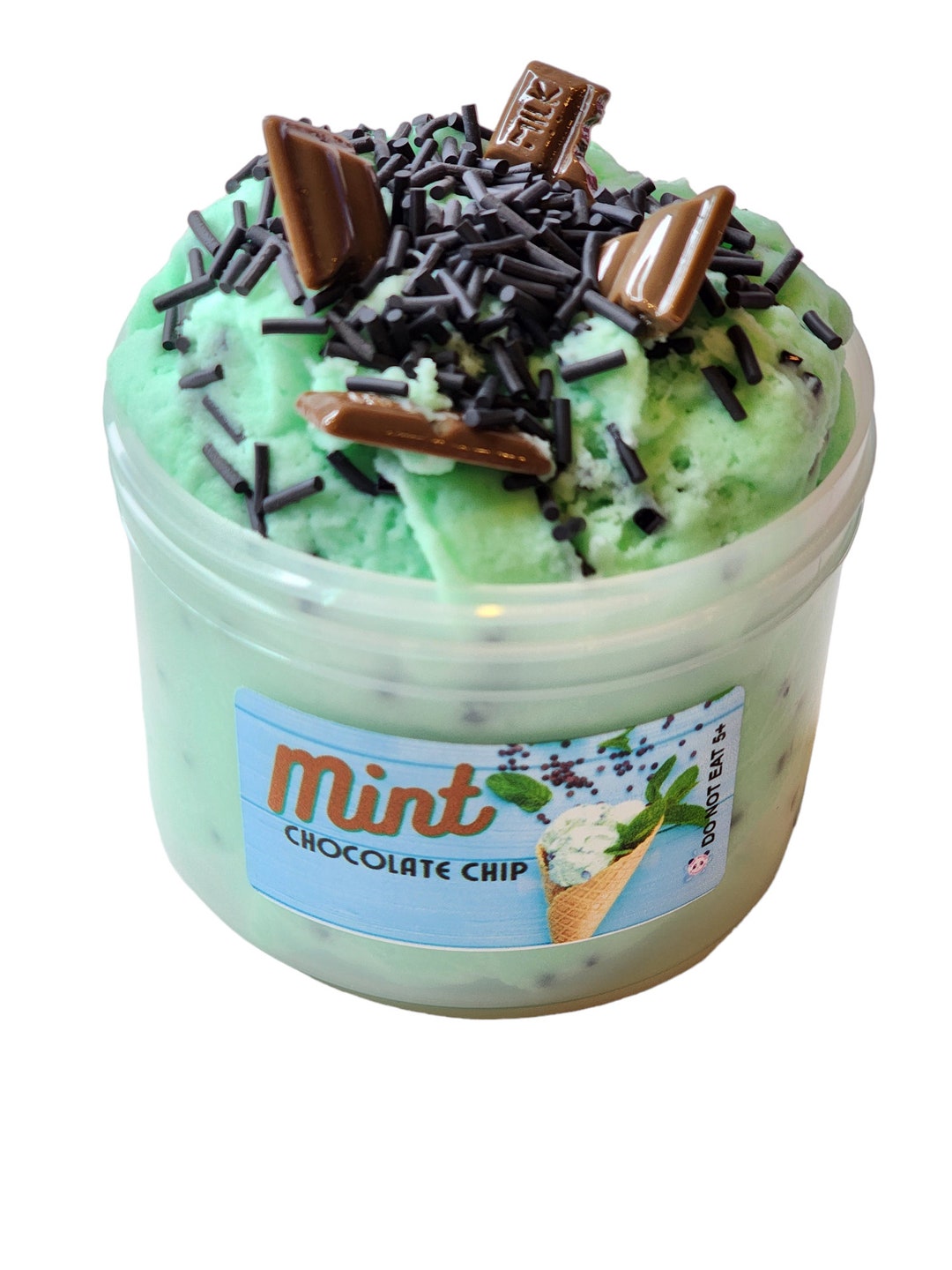 Mint Chocolate Chip Ice Cream Cloud Slime, ASMR Slime, Slime Shop ...