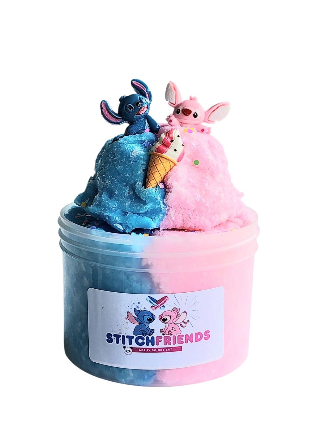 Stitchy Friends Slime Kit: Blue Alien Snow Fizz Slime With Charm - Etsy