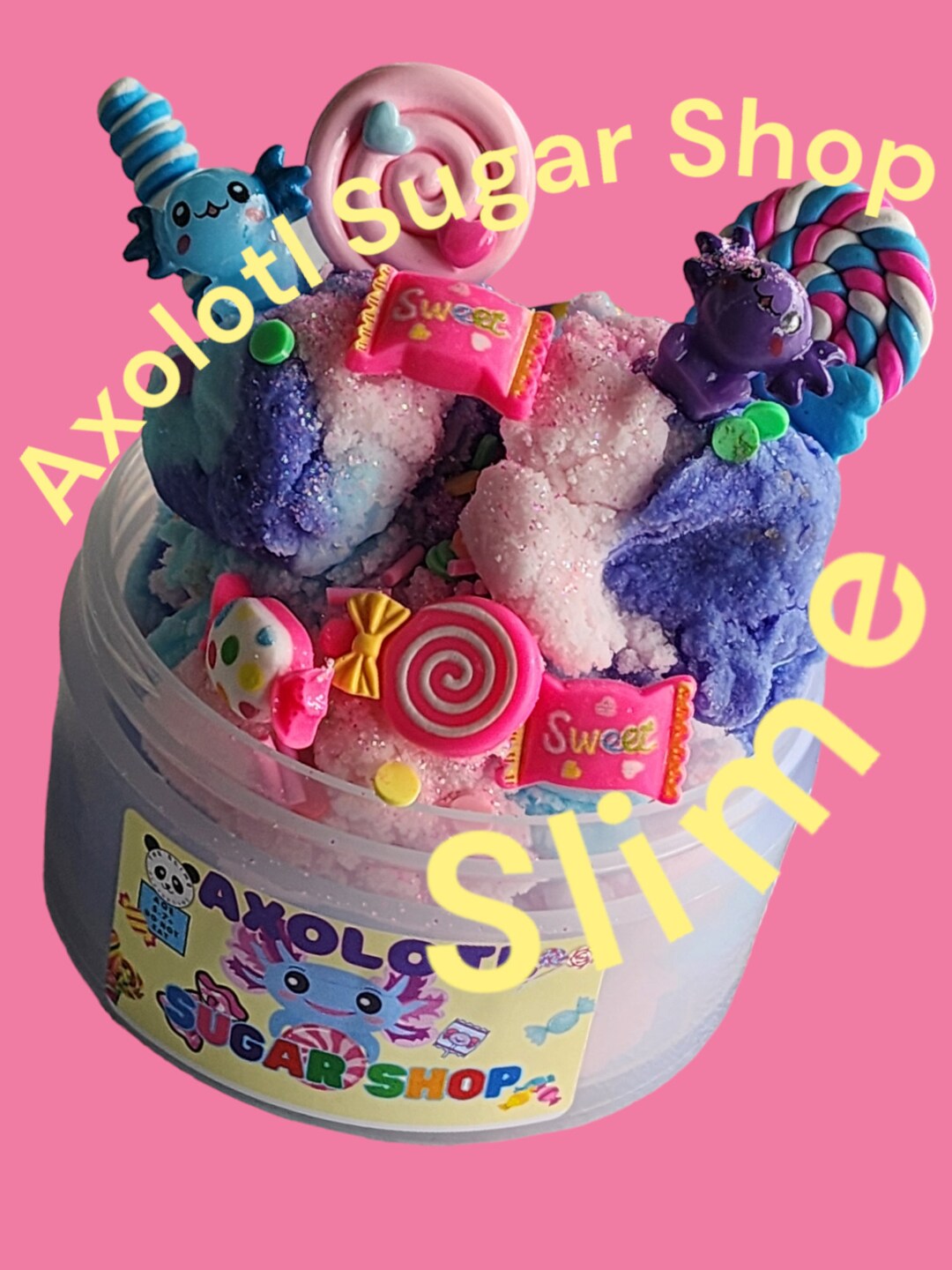 Axolotl Sugar Shop Cloud Slime, Sea Life Slime, Slimes, Kawaii Gifts ...