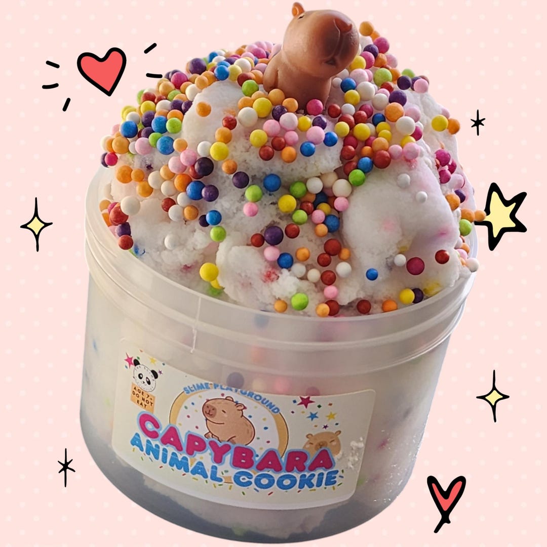 Capybara Animal Cookie Slime, Slime, Cute Slime Gift, Slime Shop, Slime ...