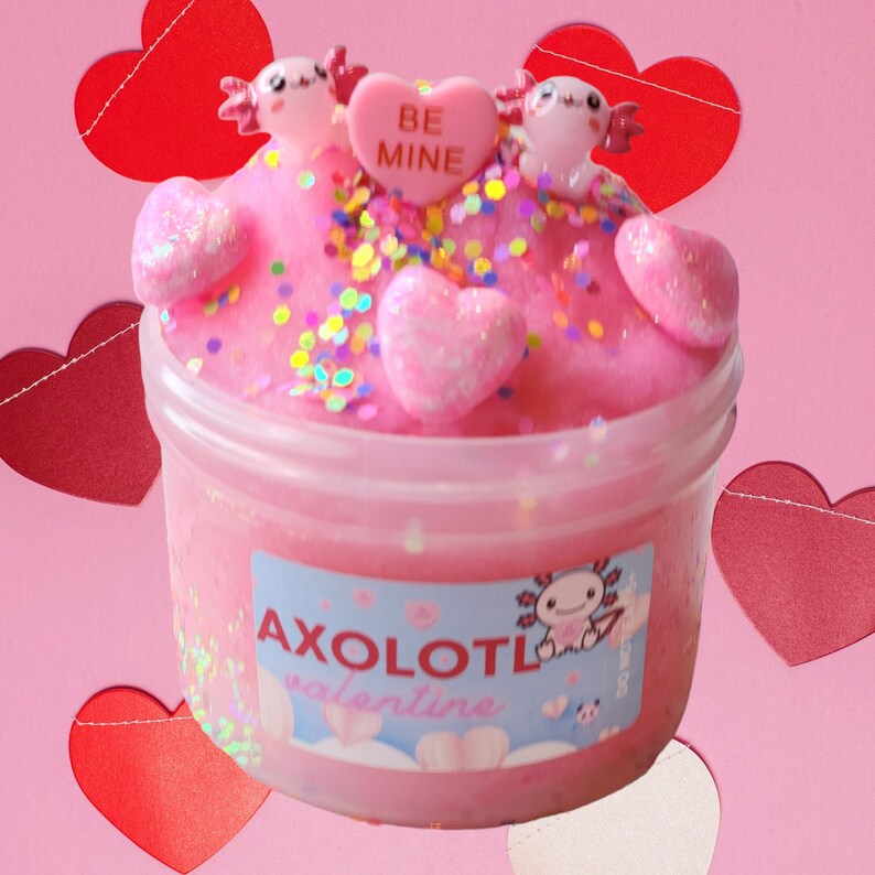 Axolotl Valentine Day Icee Slime, ASMR Slime, Slime Shop, Birthday ...