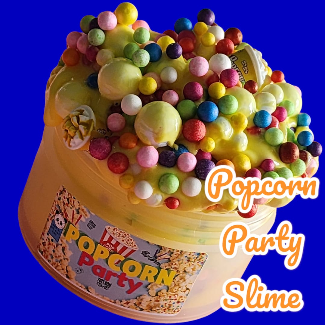 Popcorn Party Slime, ASMR Slime, Slime Shop, Birthday Slime, Slime Kit ...