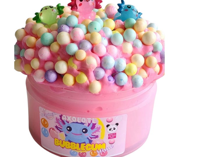 Axolotl Bubblegum Slime, ASMR Slime, Slime Shop, Birthday Slime, Slime ...