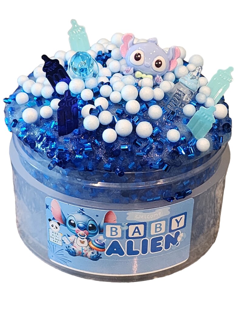 Baby Blue Alien Crunch Slime, ASMR Slime, Slime Shop,slime Kit, Slime ...