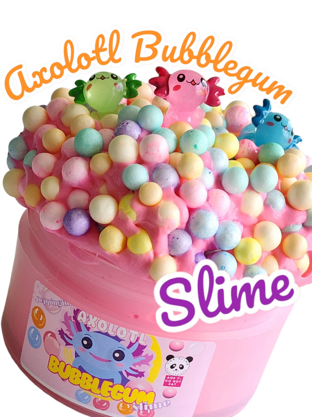 Axolotl Bubblegum Slime, ASMR Slime, Slime Shop, Birthday Slime, Slime ...