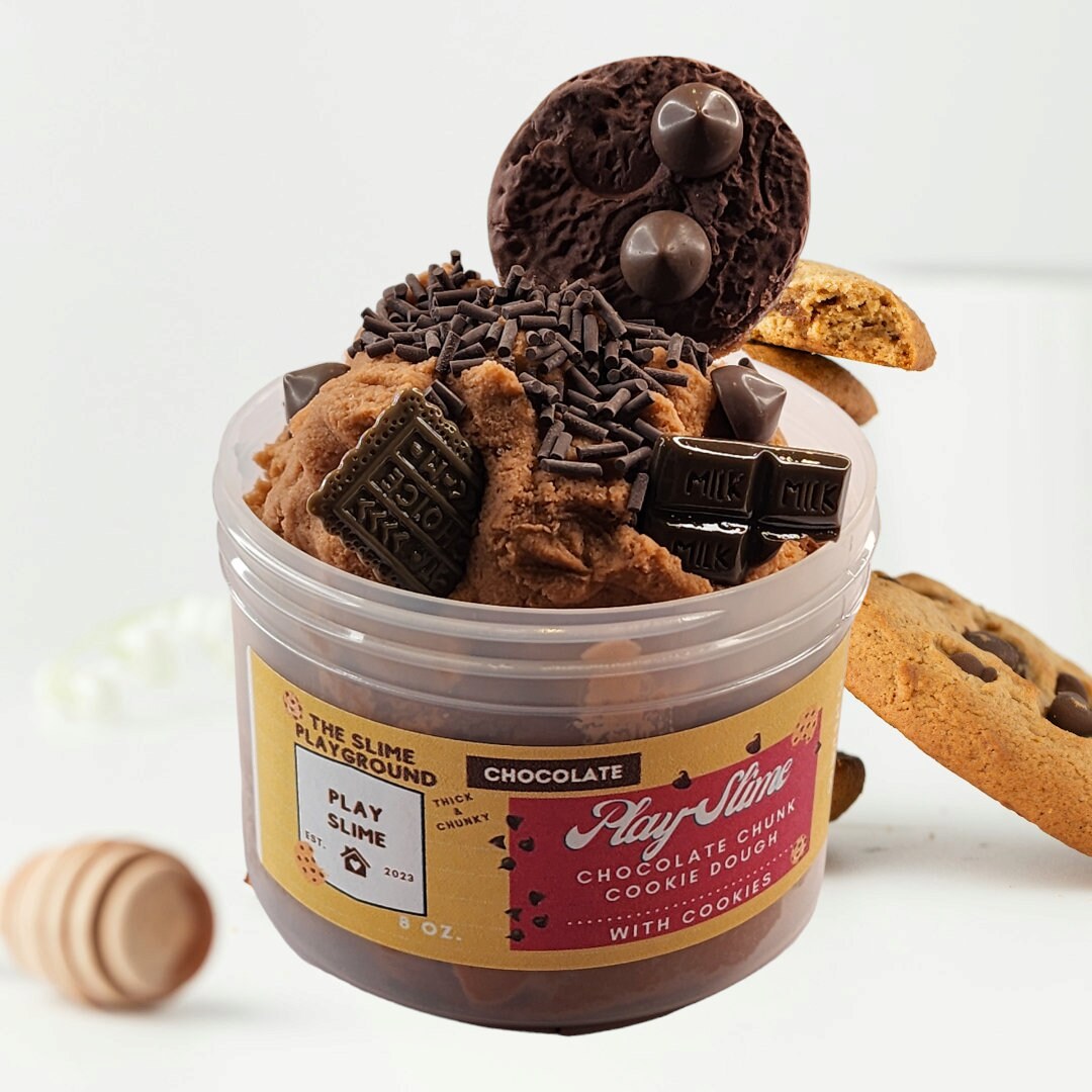 Chocolate Chunk Cookie Dough Slime, Slime, Cute Slime Gift, Cookie Slime, Kawaii, Diy Slime ...