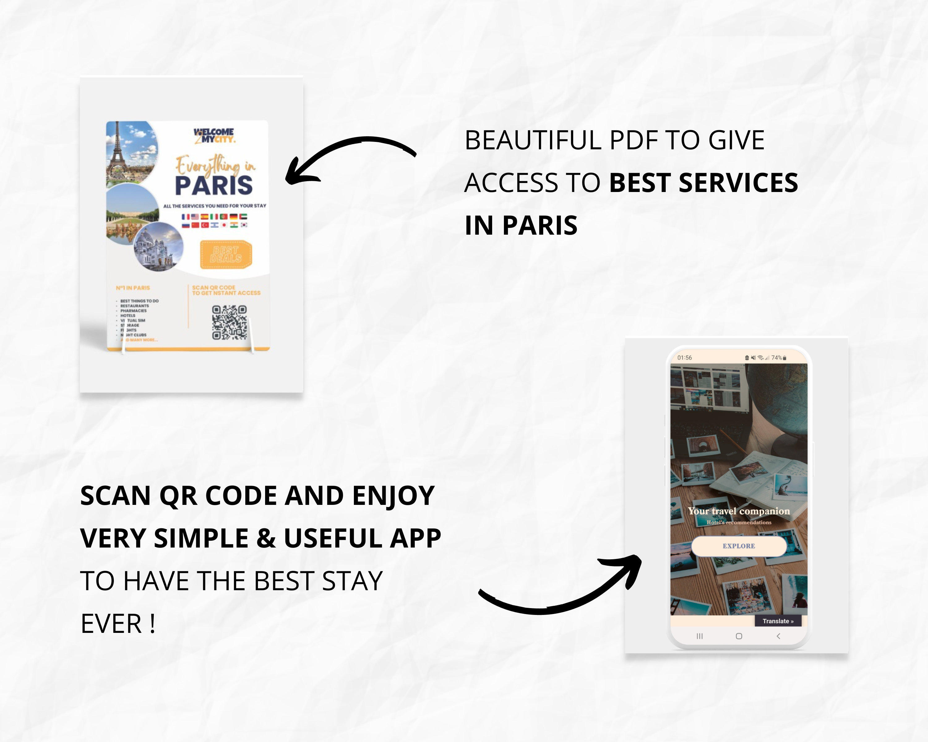 Printable City Guide Paris With QR Code Gift for Airbnb Host Digital ...