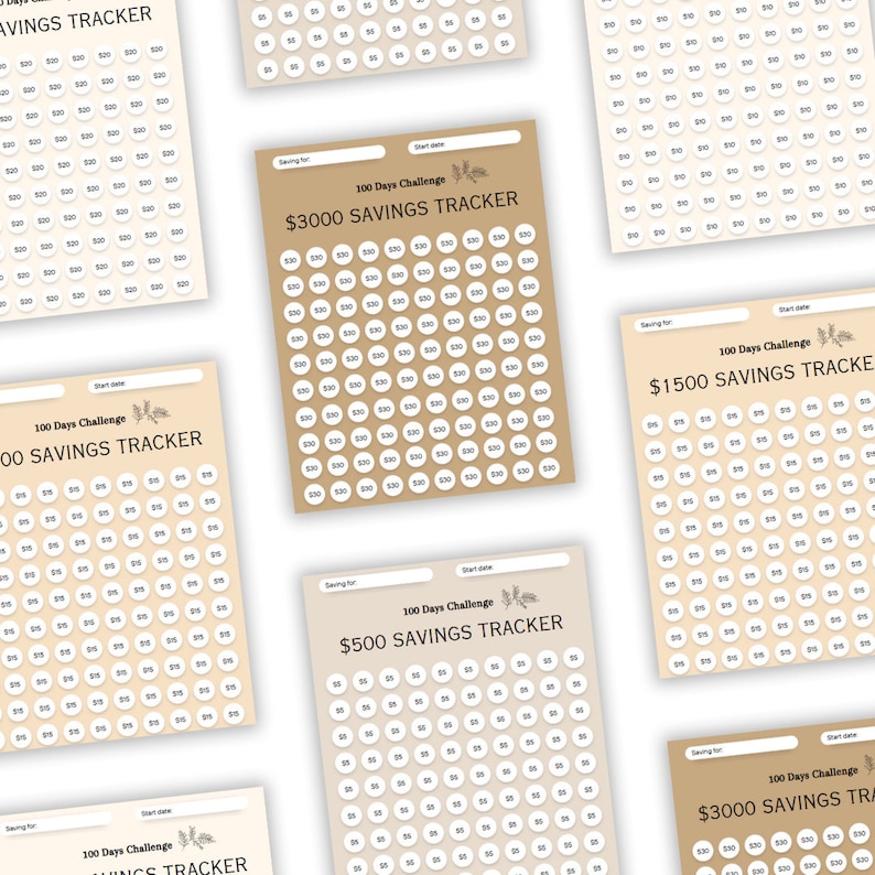 Neutral Savings Tracker Template | Digital Savings Tracker, Savings ...