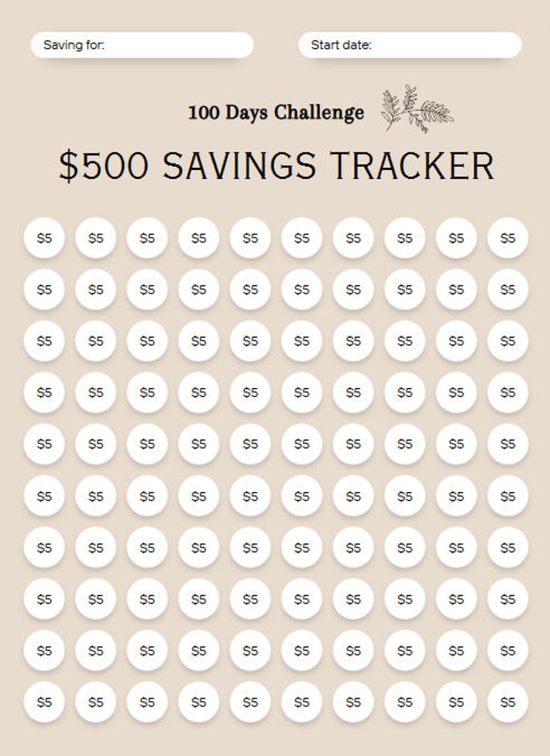 Neutral Savings Tracker Template | Digital Savings Tracker, Savings ...