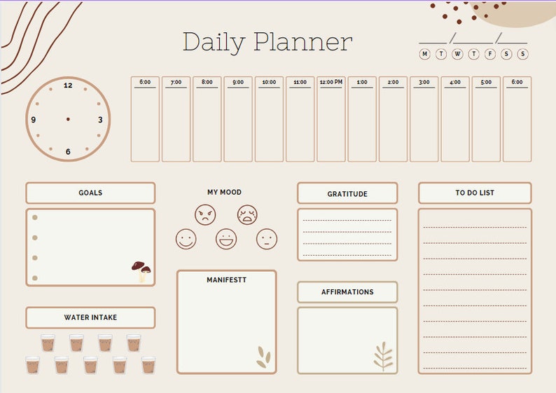 Daily Weekly Monthly Planner Digital Planner, Neutral Planner, Planner ...