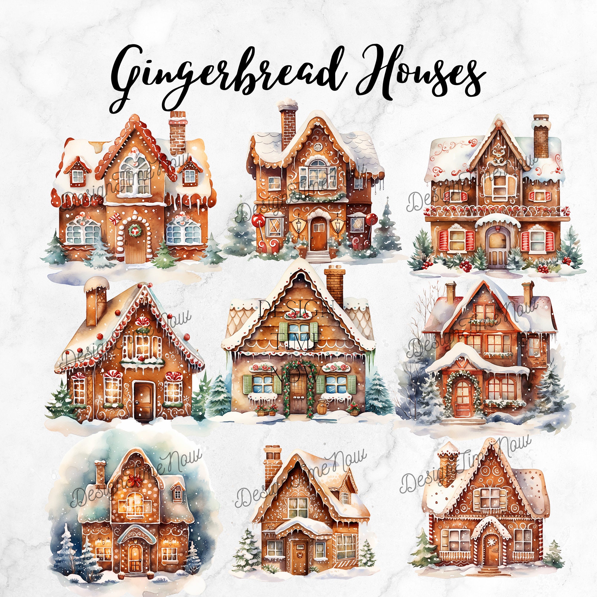 Christmas Gingerbread Houses PNG Clipart, Commercial Use, for Wedding ...