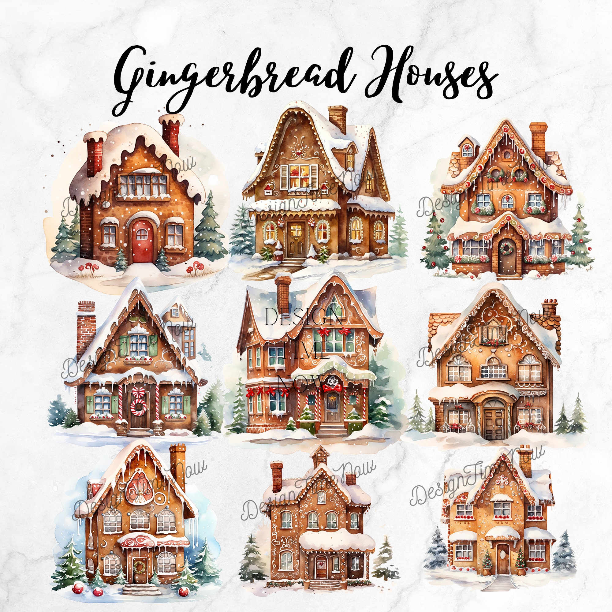 Christmas Gingerbread Houses PNG Clipart, Commercial Use, for Wedding ...