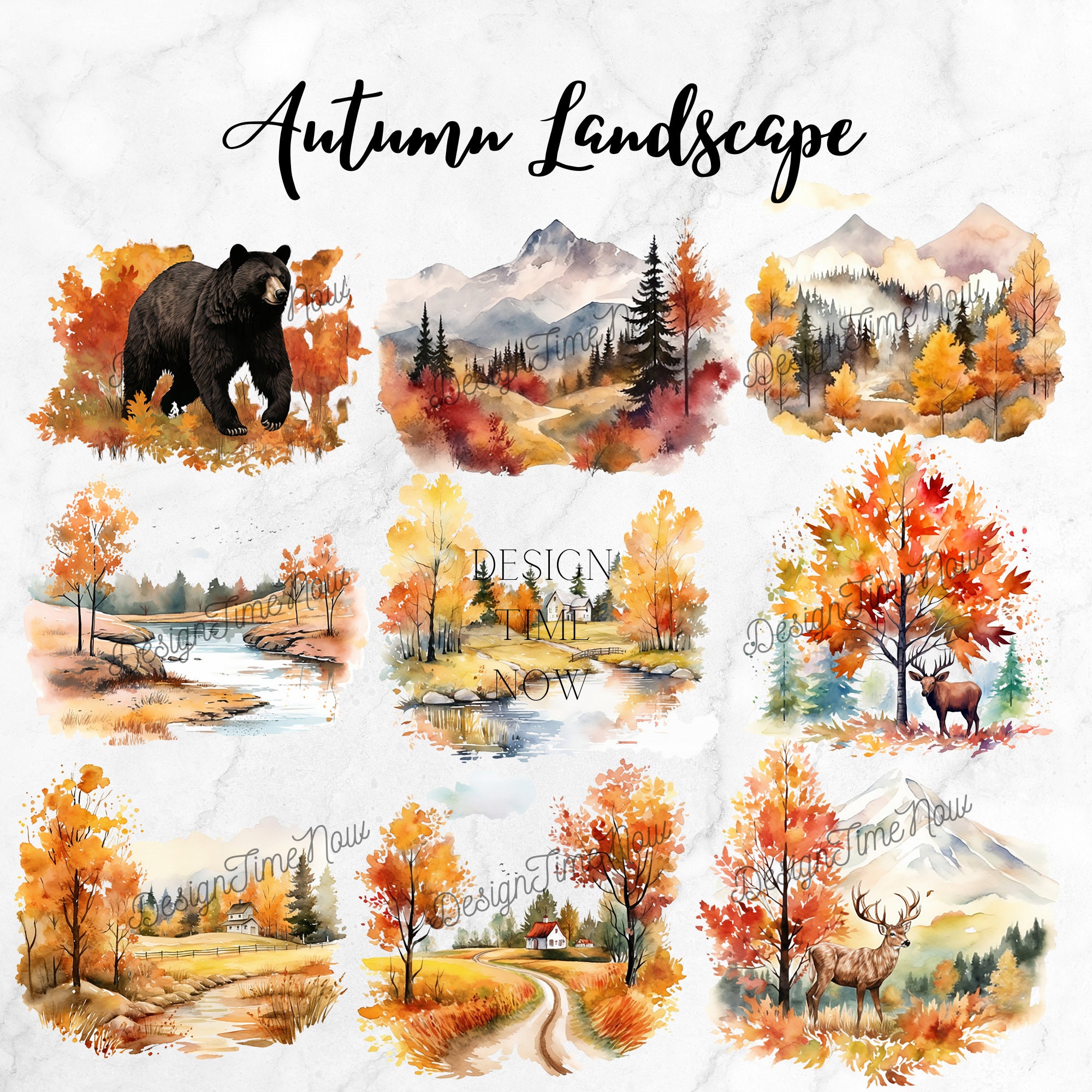 Autumn Landscape PNG Clipart, Commercial Use, Great for Wedding ...