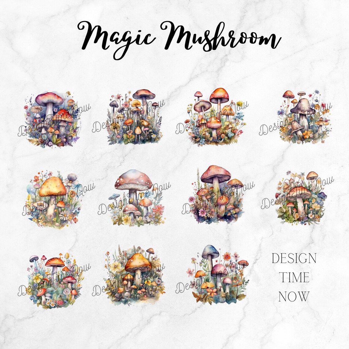 Magical Mushroom PNG Watercolor Clipart Magic Mystic Art - Etsy